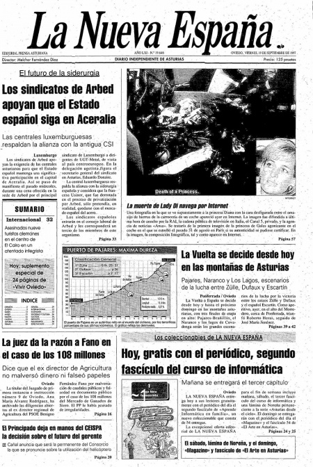 Portadas del 19 de Septiembre - Portadas de La Nueva España - LNE.es